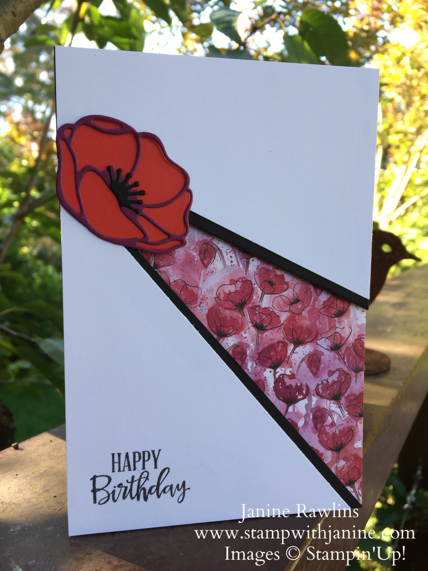 Stampin’Up! Poppies Diagonal Recess Card - Janine Rawlins ...